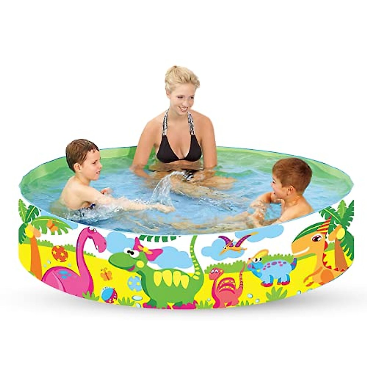 Taylor Toy Kiddie Pool, Splash Pool, Toddler Pool, Kids Pool, Easy Setup, Foldable, Ball Pit, Portable, Water Play, Non-Inflatable, Dinosaur, 203 Gallon