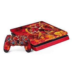 Skinit Decal Gaming Skin Compatible with PS4 Slim Bundle - Officially Licensed Warner Bros Ripped Flash Design