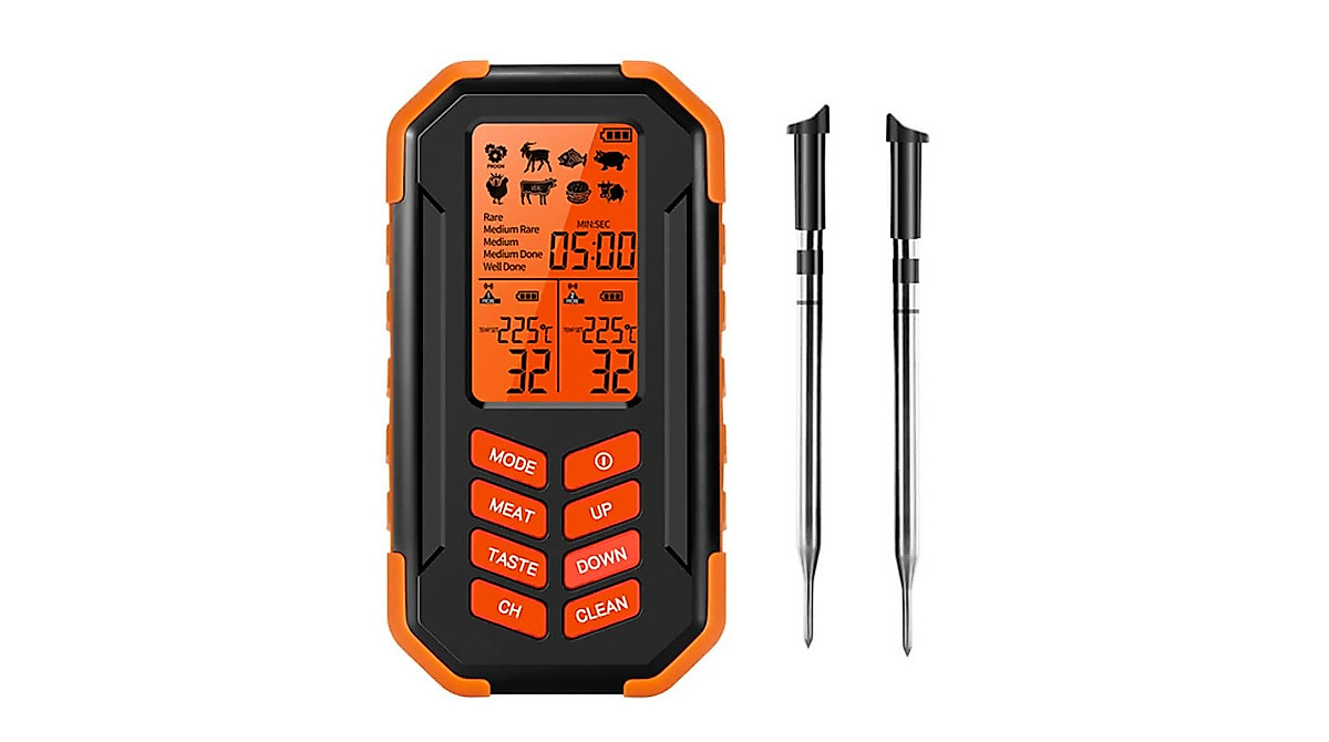 Wireless Meat Thermometer with Two Probes for Grilling