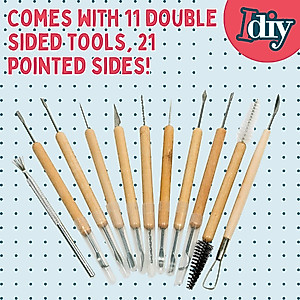 Pumpkin Carving Kit (21 Tool Set) w 11 Double Sided Pieces - Halloween Professional Sculpting, Cutting and Carving Knife Supplies for Fall Jack-O-Lanterns, Pumpkins, Decorations for Kids and Adults