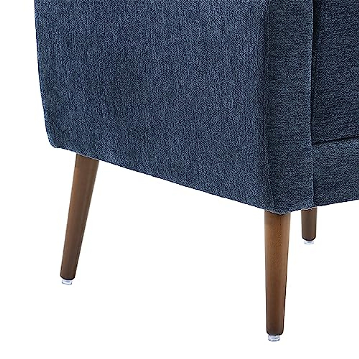 Livavege Mid Century Accent Chair with Wood Frame, Chenille Fabric Modern Upholstered Lounge Reading Living Room Armchair w/Waist Cushion, Comfy Single Sofa for Bedroom Sunroom, Dark Blue