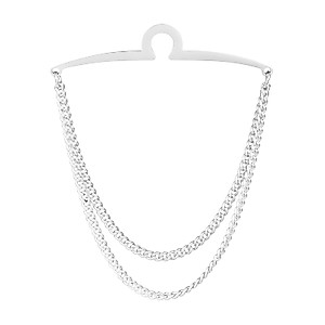 Danny shi Men's Silver Golden Tie Chain Set, Gift Boxed (Silver Golden)