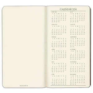 2024 Gallery Leather Pocket Weekly Planner - Acadia Black - 6x3.25"