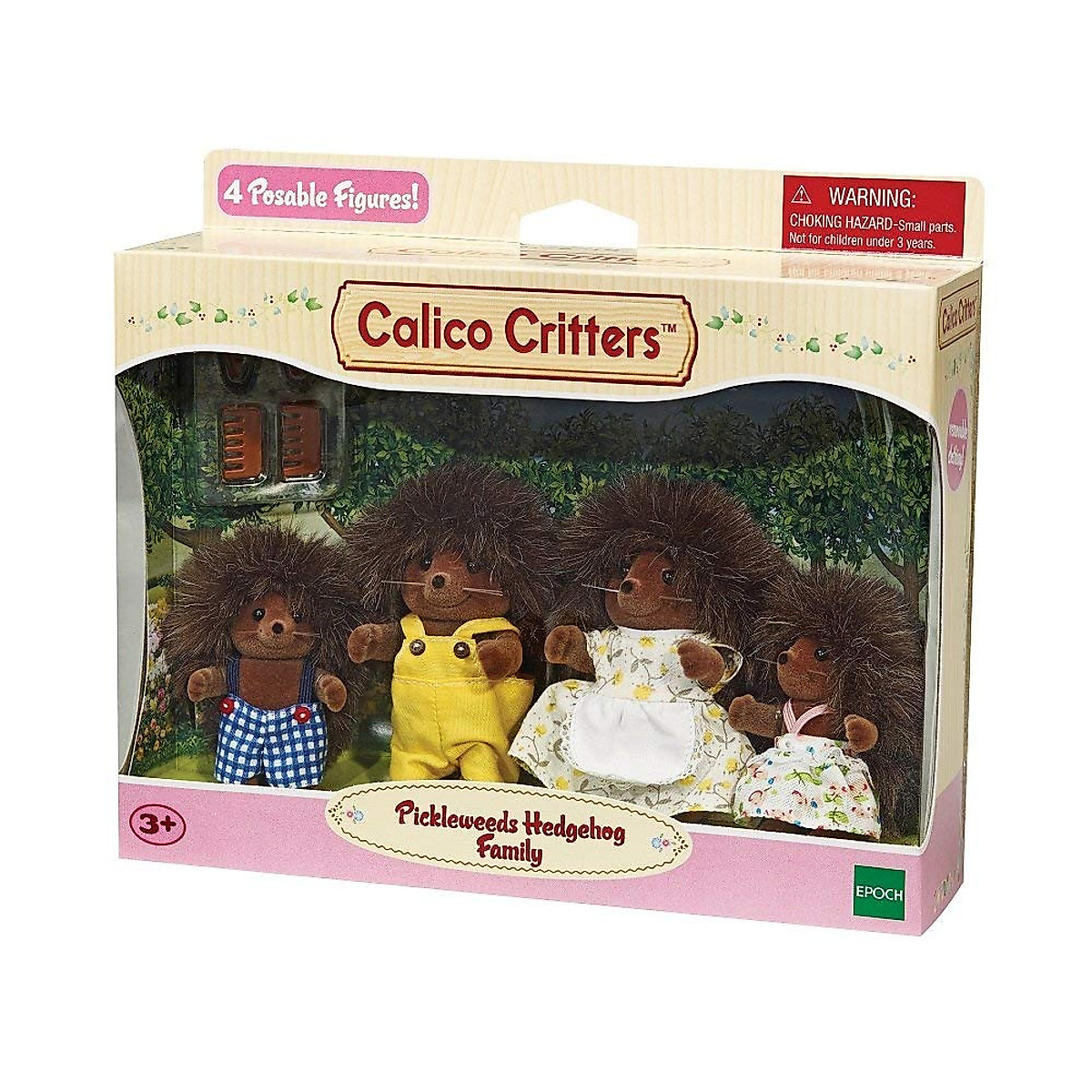 Calico Critters Pickleweeds Hedgehog Family - Set of 4 Collectible Doll Figures for Children Ages 3+