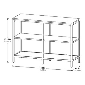 OSP Home Furnishings Modern Life Contemporary Double 3 Shelf Bookcase and Credenza, Black