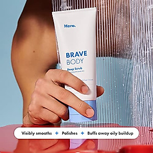Brave Body Deep Scrub from Hero Cosmetics - Weekly Smoothing Body Scrub Visibly Renews and Smooths for Glowing Skin with Dissolving Sugar - Not Harsh or Abrasive (160ml, 3.4 Fl. Oz.)