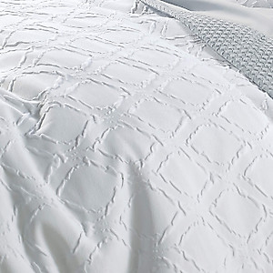 CHF Solid Ogee Microsculpt Duvet Sham Set, King, White