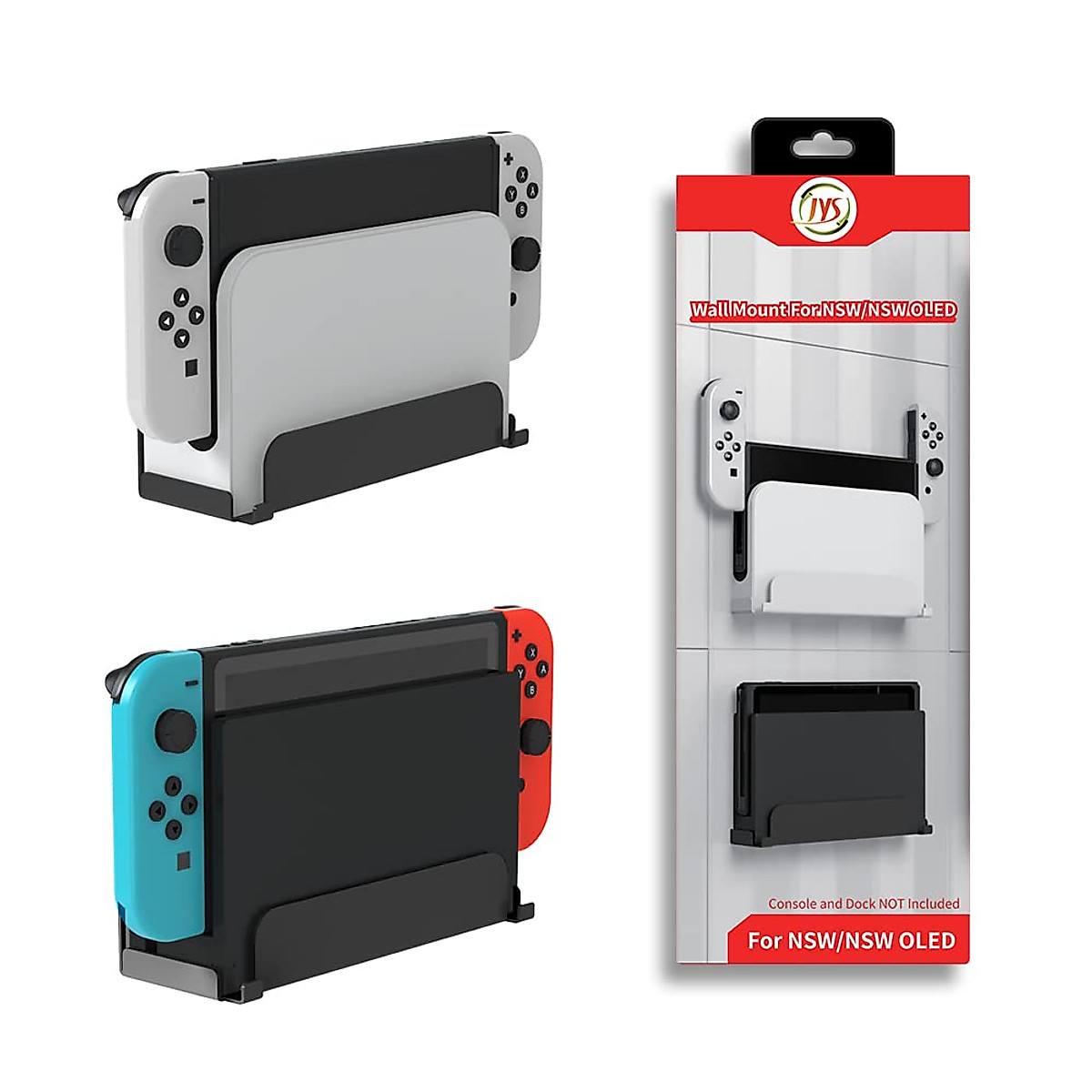EJGAME Switch OLED Black Steel Mount,Wall Mount Bracket Compatible with Nintendo Switch and Switch OLED