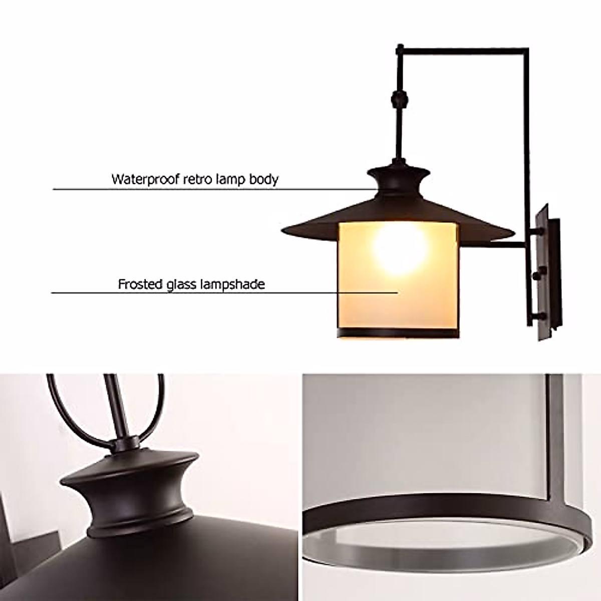 Danzhenshop Farmhouse Wall Sconces Set of One Modern Exterior Outdoor Wall Up Lantern Security Lantern Outside Garden Light - Bedside House Reading Living Room Home Hallway Dining