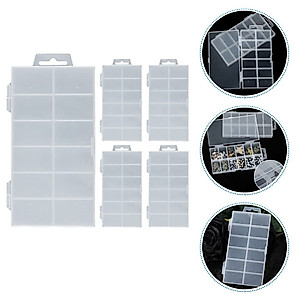 minkissy 5Pcs Boxes containers with lids Portable Bead Box Transparent Beads Button case containers for Beads Storage Box Screw Clamshell Small Object Diamond Box pp Suitcase