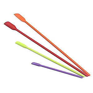 Mini Spatula Silicone Small for Makeup Spatula- Thin Jar Spatula ，for Thin Jar/Kitchen Bottles/Cosmetic Bottles 4Pack (Multicolor)