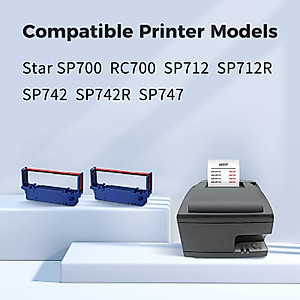 SP700 MYCARTRIDGE Compatible Ink Ribbon Replacement for Star SP-700 SP700 RC700 SP700BR RC700BR SP712 SP712R SP717 SP742R SP747 SP740 Printer Ribbon (Black/Red 24-Pack) SP700