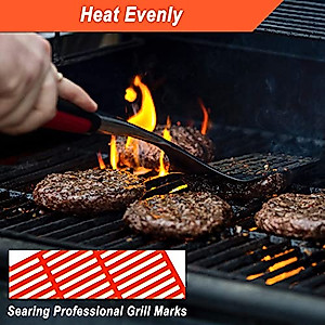 GASPRO 7637 Grill Grates Replacement for Weber Spirit 200 Series, Spirit E-210 S-210 (Front-Mounted Control), Heavy-Duty Cast Iron, 17.5 x 10.2 Inch, 2-Pack