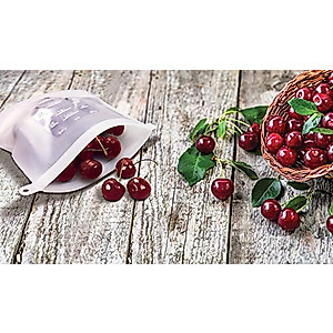 Silicone Reusable Food Storage Bags (Set of 6) (2 Large 50oz + 4 Medium 33.8oz), by Better Kitchen Products, Airtight, Expandable Gusset, Easy Stand-Up, for Solids, Liquids, Refrigerator and Freezer,