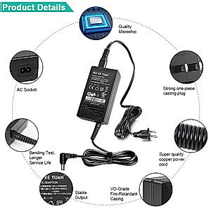 HKY 19V AC/DC Adapter Compatible with LG ADS-45FSQ-19 19040EPG-1 Ultragear 24GL600F 24GL650 24GL65B 24GN50W 24GN53A 27QN600 32QN600 34BL650 B 28MT48 28MT48VF 28MT48U 28MT48DF Monitor Power Supply