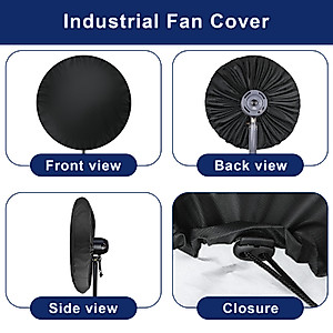 Industrial Fan Cover, Outdoor Fan Cover, Heavy Duty Waterproof & Dustproof Fan Cover for 16-20" Stand Pedestal Fan, Wall Mount Fan and Outdoor/Patios Use Fans, Suitable for Indoor Outdoor