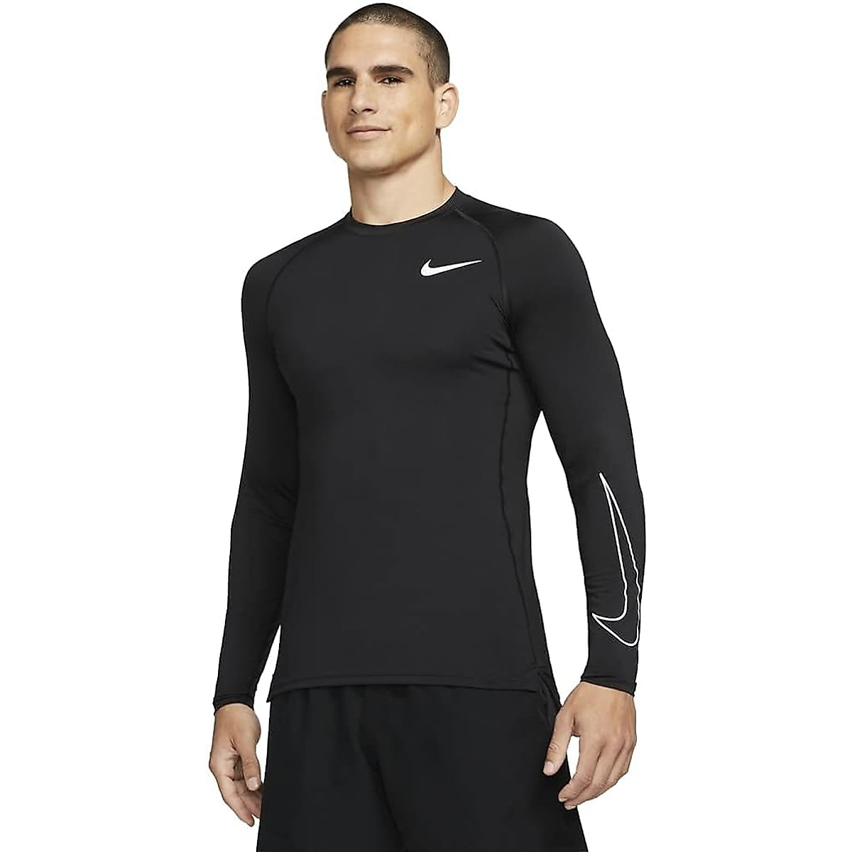 Nike Pro Dri-Fit Men's Slim Fit Long-Sleeve Top (Black, Large)