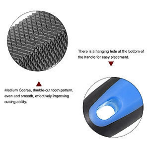 HARFINGTON Square File 10" High Carbon Hardened Steel Double Cut Hand Rasp with Plastic Handle for Deburring and Removing Material