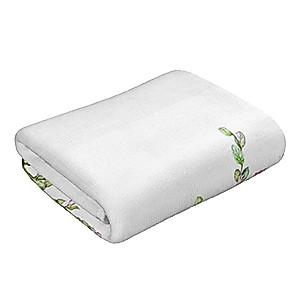 Snrfory Fingertip Towel Watercolor Wildflower Leaves Large Hand Towel for Bathroom Kitchen Spa (15.7x27.5 Inch)