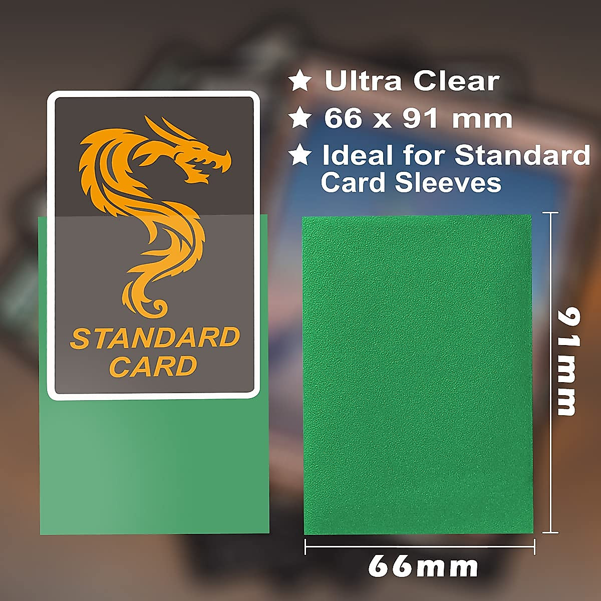 200Pcs Trading Card Sleeves Top Loader,Penny Card Sleeves Fit for Magic,MTG and Yugioh Cards, Baseball,Football, Baskteball Cards(Green)