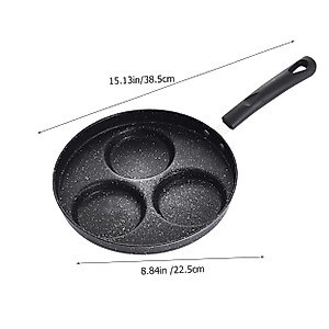 WATIIFUFU Breakfast Mini Skillet Divided Frying Grill Pan Handle Egg Pan Kitchen Skillet Fried Egg Pan Granite Egg Cooker Mini Frying Pan Griddle Pan 10 Inch Skillet Black Stainless Steel