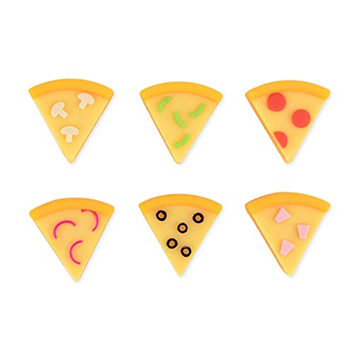TrueZoo Pizza Drink Silicone Wine Charms, Yellow