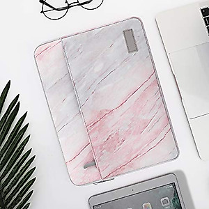 MoKo 11 Inch Tablet Sleeve Bag Carrying Case Fits iPad air 5 10.9" 2022, iPad Pro 11 M2 2022-2018, iPad 10th 10.9, iPad 9/8/7th Gen 10.2, iPad Air 4 10.9/Air 3 10.5, Tab S8 11"/Tab A, Pink Gray Marble