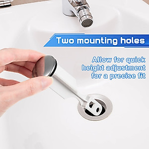 Enhon 2 Hole Pop Up Stoppers, Chrome Bathroom Sink Stopper fits Most Pop Up Drain Design, 4-1/2 Inch Tall, 1-3/8 Inch Cap Diameter, with Gasket Seal, Compatible with PF WaterWorks PF0240 (6 Pack)