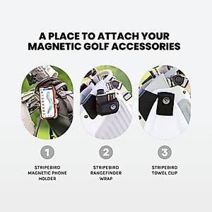 Stripebird - Golf Steel Hub for Magnetic Accessories (Stealth Black) - Golf Bag Attachment for Magnetic Products - Easily Access Magnetic Golf Accessories from Your Golf Bag (Black)