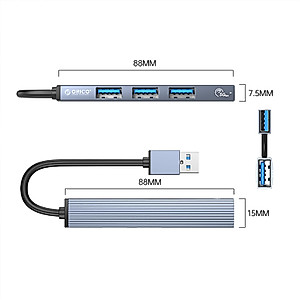 Orico Hub USB 5Gbps 1 x USB-A 3.1, 3 x USB-A 2.0, Aluminium