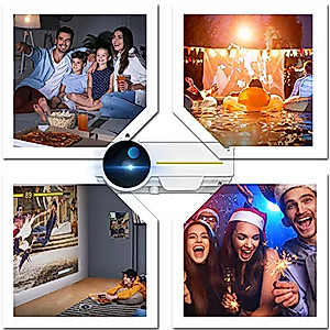Native 1080P Projector, 5G WiFi Wireless Synchronize Screen Mirroring for iOS Android macOS with Focus Keystone Correction, Compatible with 4K TV Stick/PS4/DVD/HDMI/USB for Home Outdoor