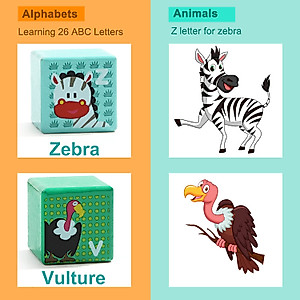 TOP BRIGHT Wooden Building Blocks Toddlers 1-3,Baby Blocks 12-18 Months,Toy Blocks for 1 2 3 Year Old 80 Piece