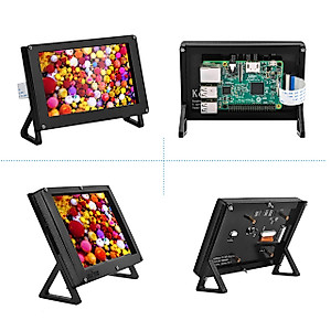 OSOYOO 5 Inch DSI Touch Screen 800x480 LCD Display with Portable Mount Stand Holder Case for Raspberry Pi 4B 3B 3B+ 2