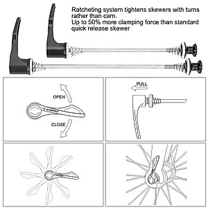 Dioche Bike Release Skewer Front Rear, Ti Axle & CNC Alloy Skewers for Mountain Bike Road Quick Release(100/130 -Black)