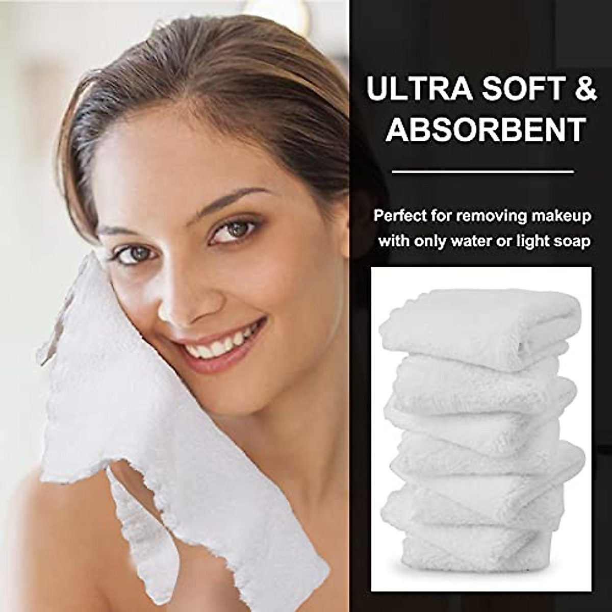 Max K Dish Cloths - Absorbent, Soft, Quick-Drying Kitchen Towels - Coral Fleece Reusable Cleaning Dishcloths Set for Hands, Dishes, Counters, Table, Dinnerware - Lint-Free - 24-Pack White