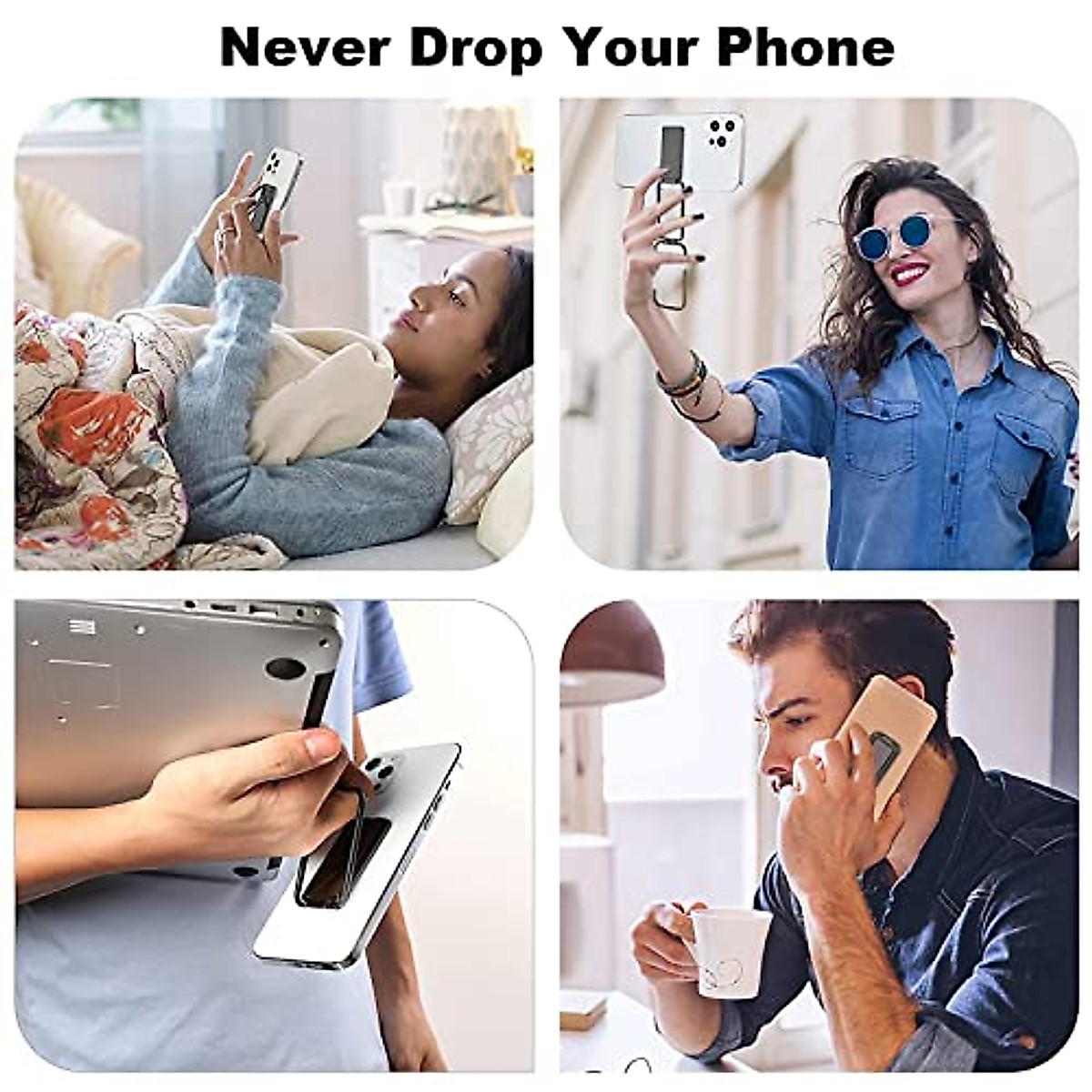 Dgloze Phone Ring Holder Finger Kickstand, 360°Rotation Cell Phone Ring Holder, Foldable Phone Holder for Hand, Work with Magnetic Car Mount Compatible with Most Smartphones and Tablets (Gun Black)