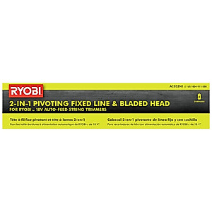 RYOBI 2-in-1 Fixed Line and Bladed Head AC052N1 - Accessory for Auto Feed String Trimmers