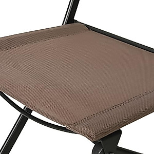 Flash Furniture Brazos Commercial Indoor-Outdoor Folding Chairs, Flex Comfort Backs/Seats, Metal Frames, Portable Lightweight Foldable Design, Set of 2, Brown/Black