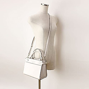 Kate Spade New York Staci Small Saffiano Leather Satchel Bag in Parchment