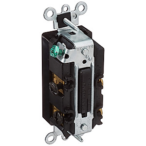 Leviton 5604-2E 15 Amp, 120/277 Volt, Decora Rocker 4-Way AC Quiet Switch, Residential Grade, Grounding, Black