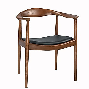 Forsho Kennedy Armchair Upholstered Dining Chair, Presidential Mid-Century Modern Accent Chair in Walnut