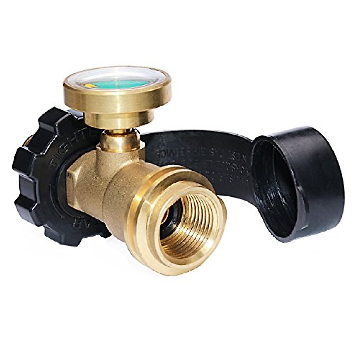 DOZYANT Universal Fit POL Propane Tank Adapter with Gauge Converts POL LP Tank Service Valve to QCC1 / Type 1, Old to New Connection Type, Propane Tank Gauge
