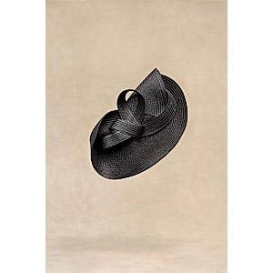 BABEYOND Tea Party Fascinator Kentucky Hat Women’s Fascinator Derby Straw Pillbox Hat for Cocktail Wedding Black