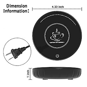 Coffee Mug Warmer with Auto Shut Off for Home Office Desk Use,Touch Control Tech Safety and Smart Temperature Settings for Coffee, Milk, Tea, Water (Black)