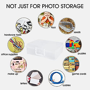 Naivees Photo Storage Case 4" x 6" Photo Storage Boxes Inner Photo Organizer Boxes Clear Plastic Picture Boxes Transparent Craft Keeper Photo Containers for Photos, Pictures,Art (16 Pack Inner Box)