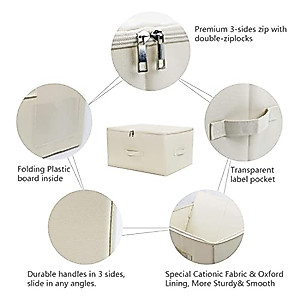 iwill CREATE PRO Underbed Storage Bin, 2pcs Storage Boxes, Zip Lidded, Washable & Folding Design, Beige