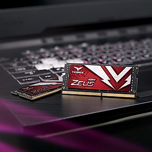 TEAMGROUP T-Force Zeus DDR4 SODIMM 32GB (2x16GB) 3200MHz (PC4-25600) 260 Pin CL16 Laptop OC Memory Module Ram TTZD432G3200HC16FDC-S01