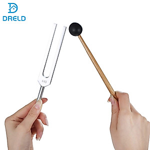 440 Hz Tuning Fork, A440Hz Tuning Fork with Silicone Hammer Bag for Violin Guitar Tuner Instrument, DNA Repair Healing, Sound therapy, Perfect Healing, Balancing, Healers, Vibration