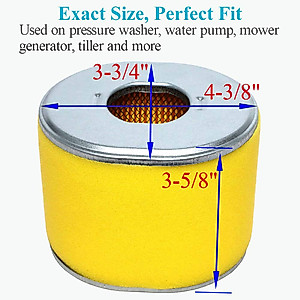 HOODELL 3 Pack Air Filter Fit for Honda GX390 13HP GX340 11HP Engine Pressure Washer Air Cleaner, Professional 17210-ZE3-010 17210-ZE3-505 Air Filter