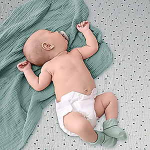 Lulu moon Muslin Swaddle Blanket Baby Receiving Blankets Neutral, 2 Pack, Sage